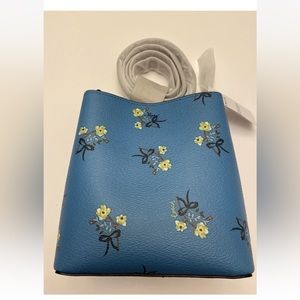 Coach | Bags | Coach Mini Floral Bucket Bag Blue New With Tags ...